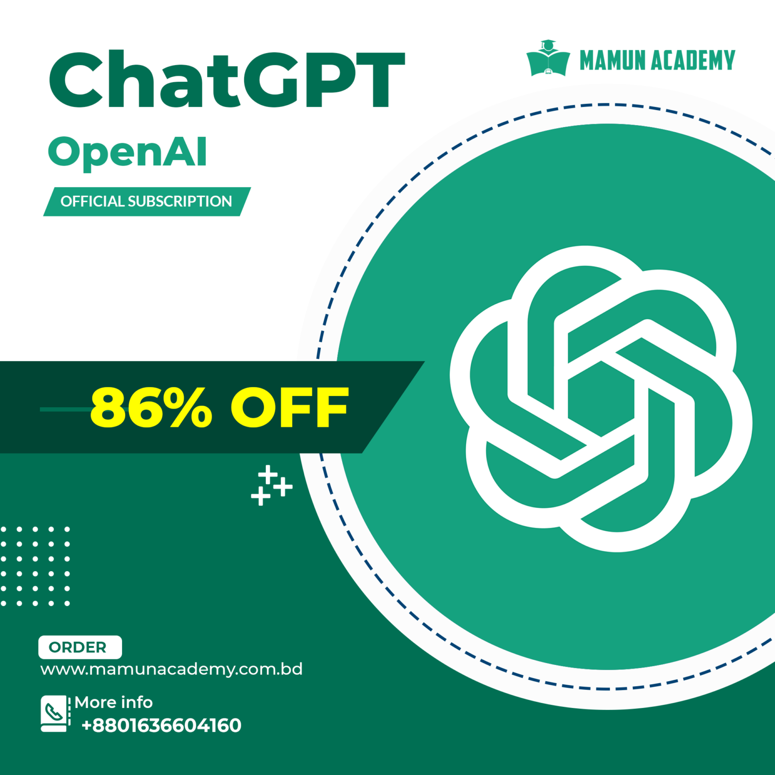 ChatGPT - Open AI Official Subscription - Mamun Academy